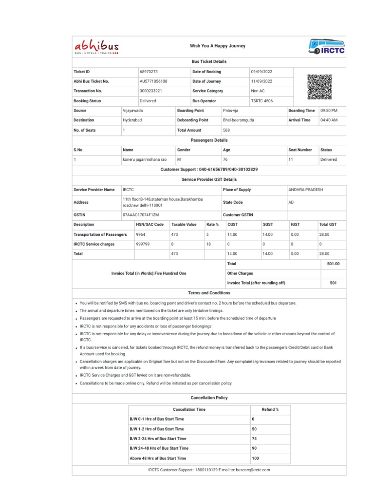 IRCTC Bus - Online Bus Ticket Booking - Bus Reservation | PDF ...