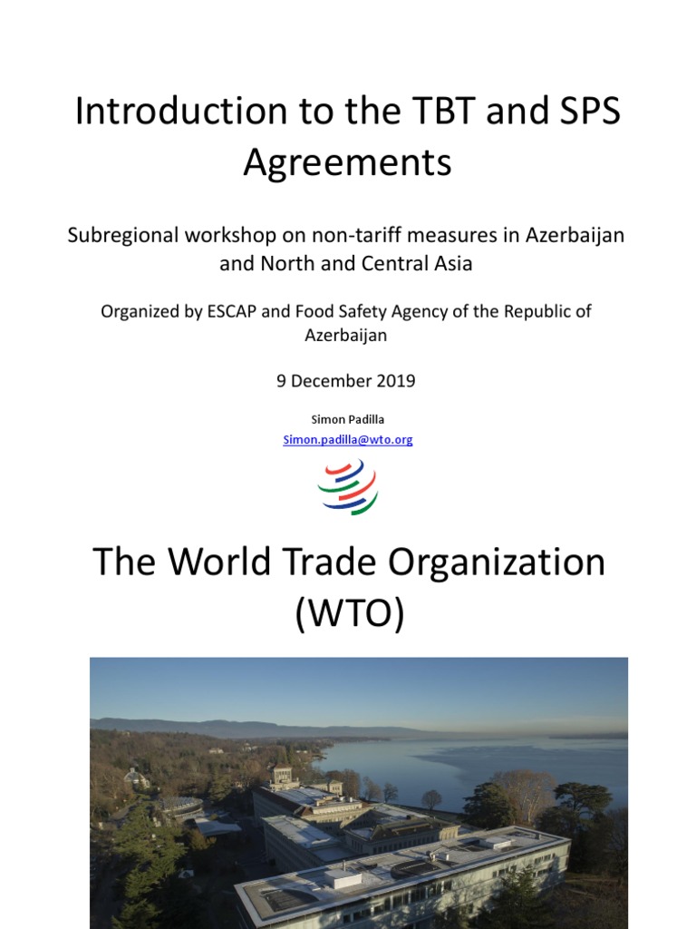 Session.2. WTO SPS and TBT | PDF | World Trade Organization | Non Tariff Barriers To Trade