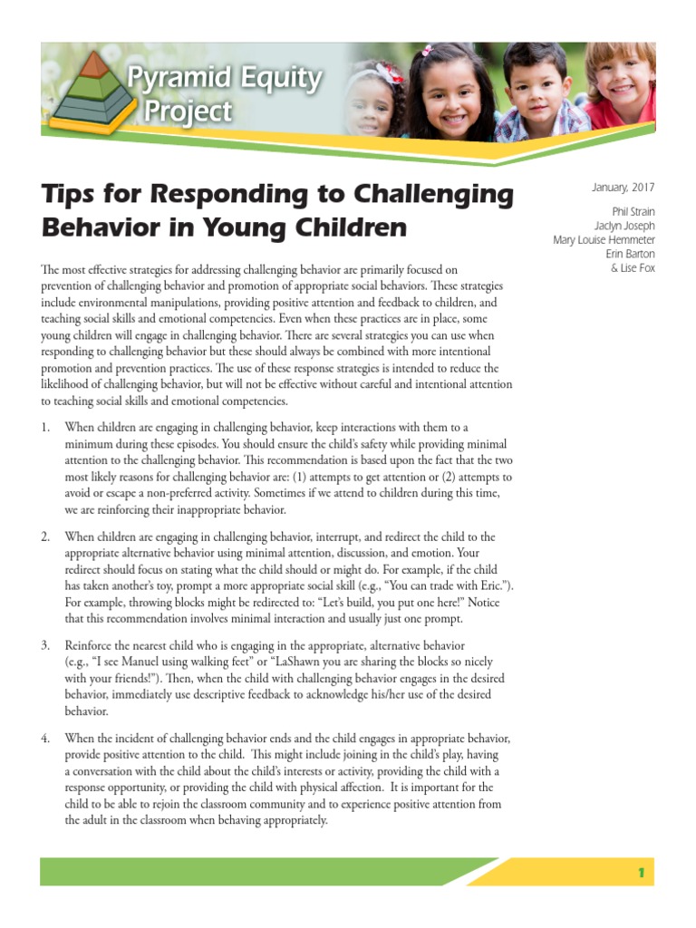 PEP - Tips Responding Challenging Behavior | PDF | Reinforcement | Behavior