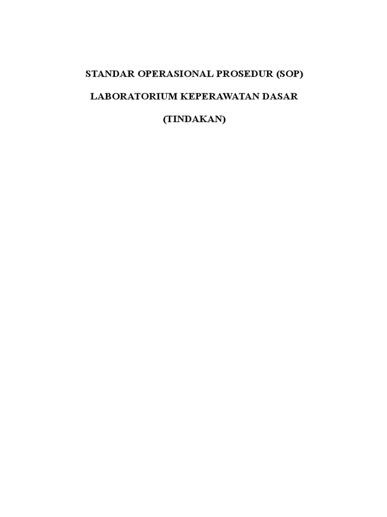Fix Sop Tindakan Lab Kep | PDF
