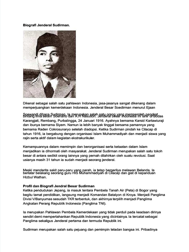Biografi Jenderal Sudirman | PDF