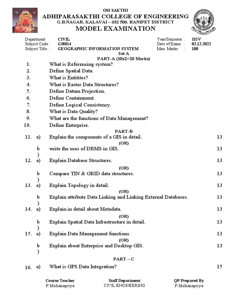 Gis - Set A | PDF | Geographic Information System | Databases
