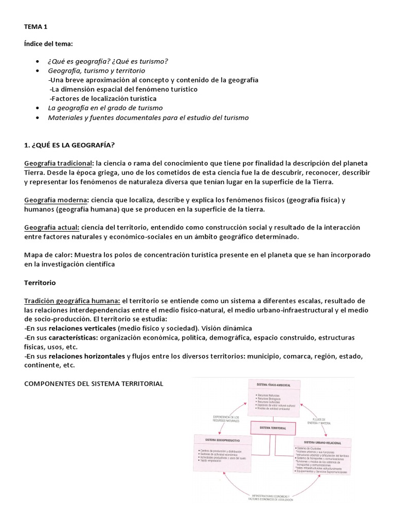 Geo Tema 1 | PDF | Turismo | Geografía