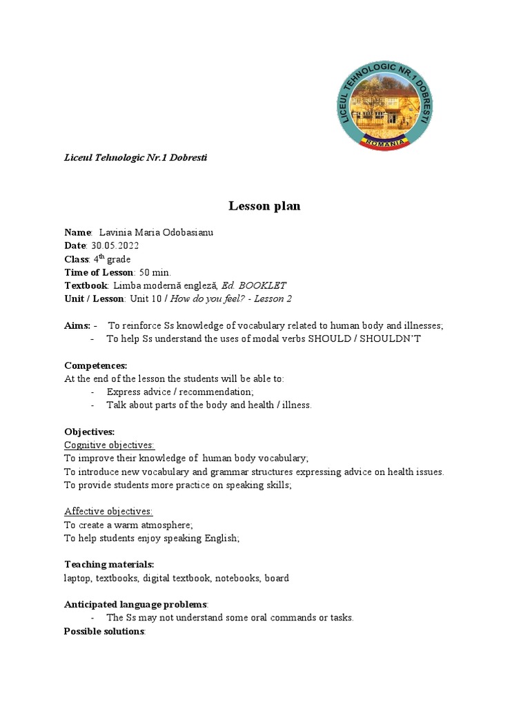 Proiect Didactic Cls A IV A | PDF | Knowledge | Behavior Modification