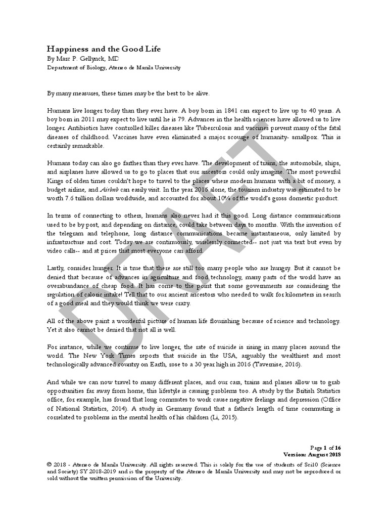 Module 3 - The Good Life | PDF | Happiness | Pleasure