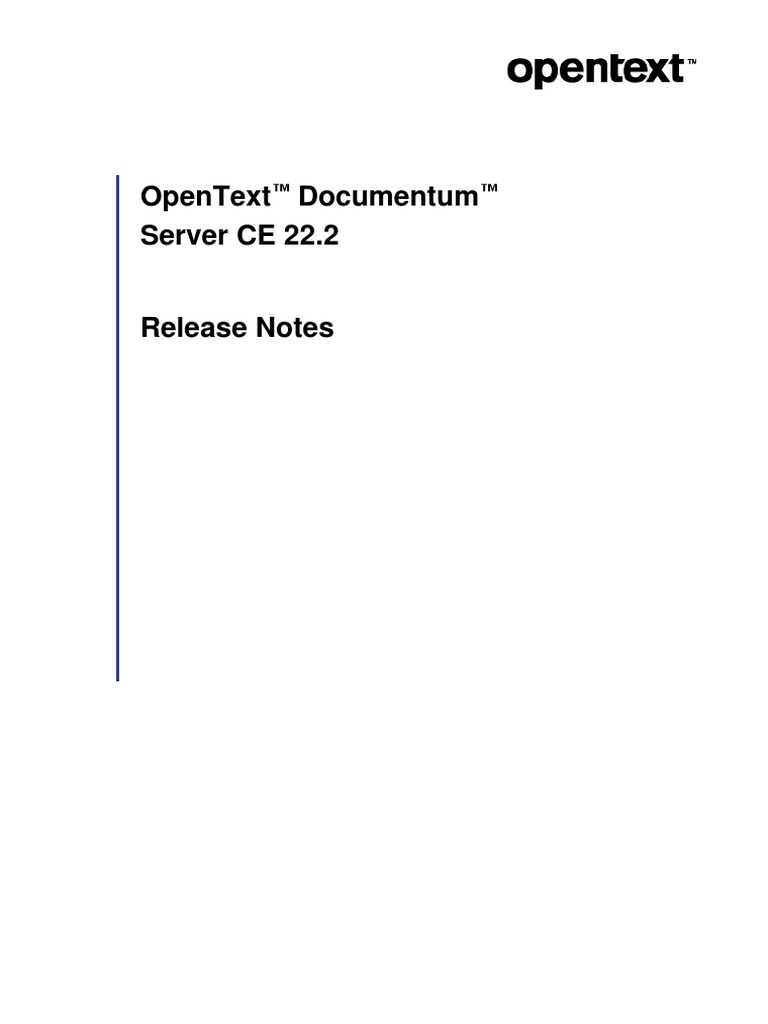 OpenText Documentum Server CE 22.2 Release Notes | PDF | I Pv6 ...
