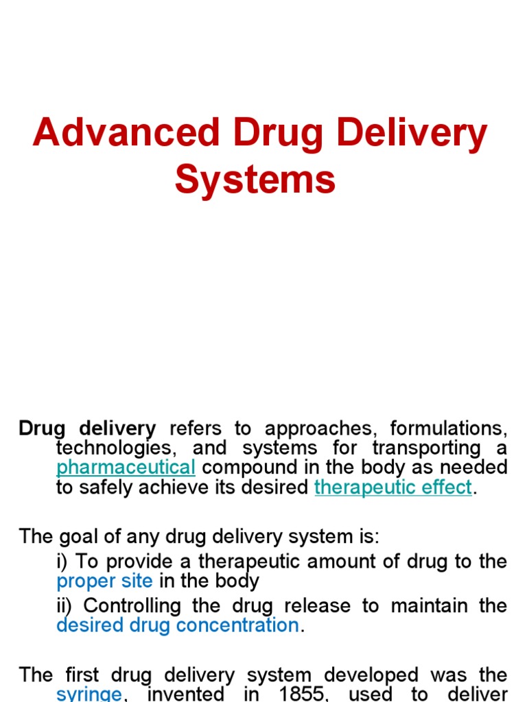 Concept of Drug Delivery System | PDF | Pharmaceutical Formulation ...