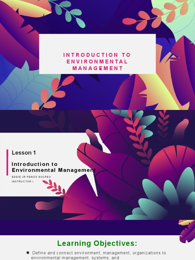Lesson 1 - Introduction To Environmental Management | PDF | Reuse | Recycling