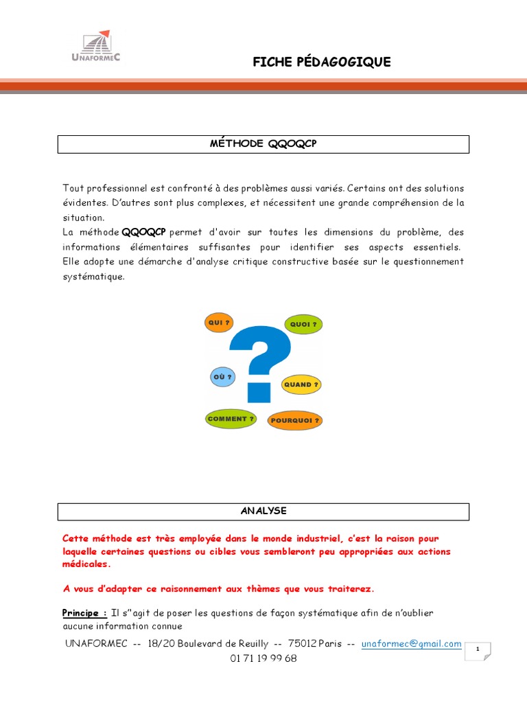 QQOQCP Fiche | PDF | Risque