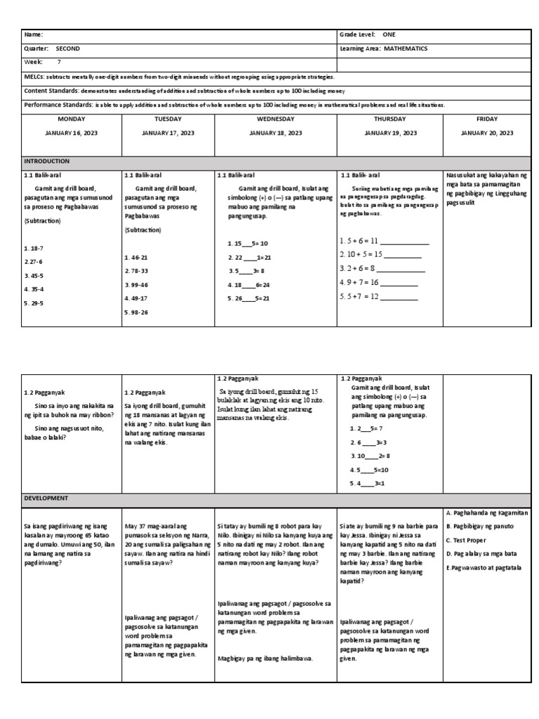 Q2 Math1 Week 7 | PDF