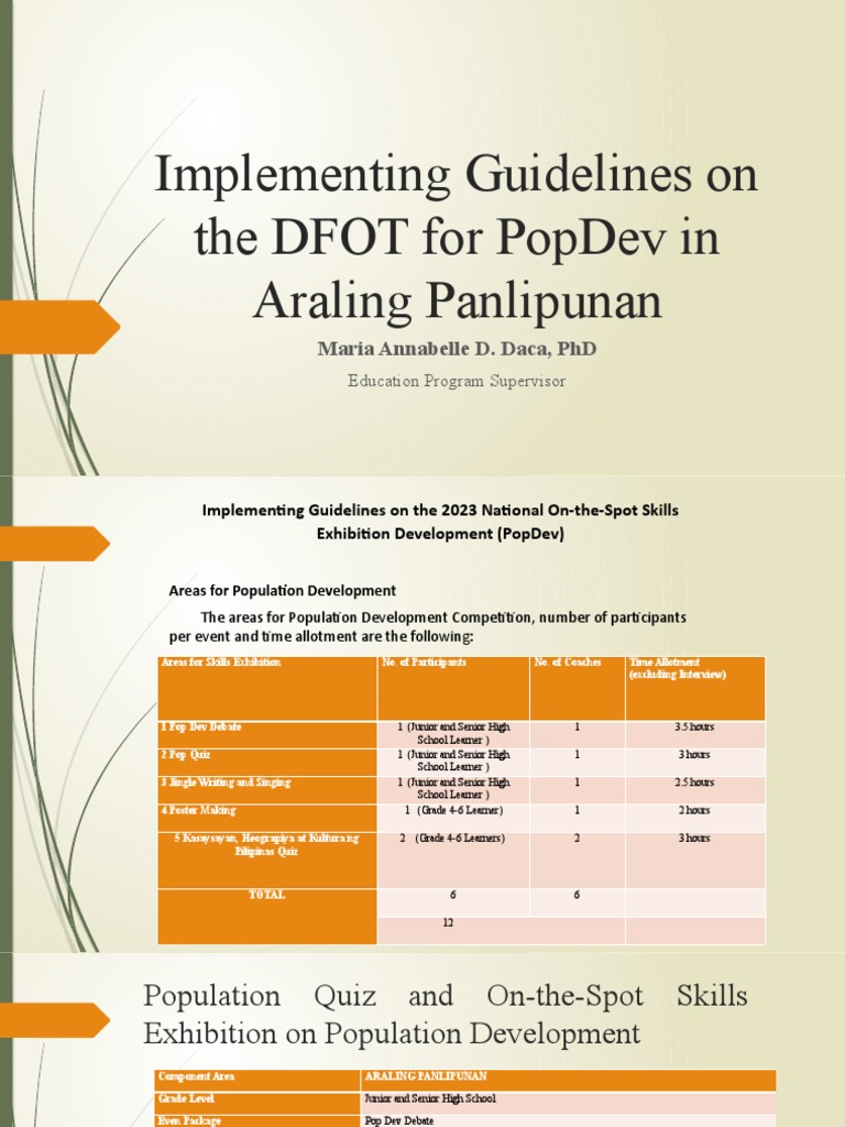 2023 PopDev Skills Exhibition Guidelines | PDF | Critical Thinking ...