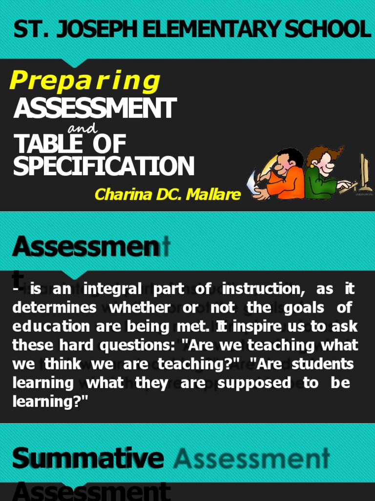 Preparing Assessment Tos Making | PDF | Educational Assessment ...