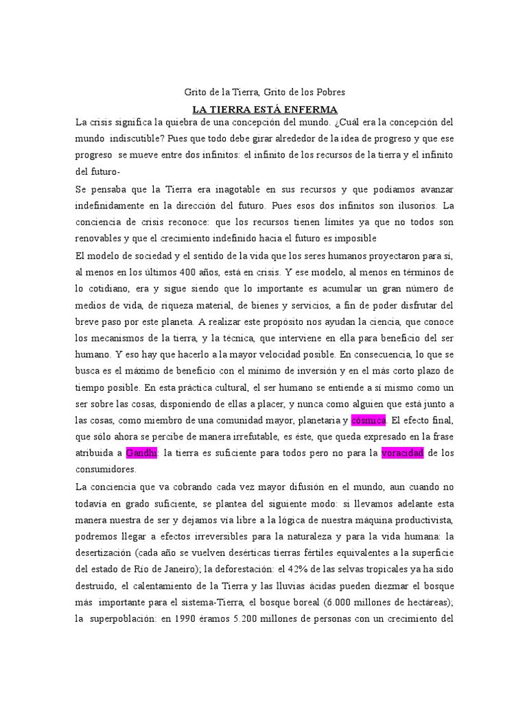 La Tierra Esta Enferma | PDF | Ecología | Naturaleza