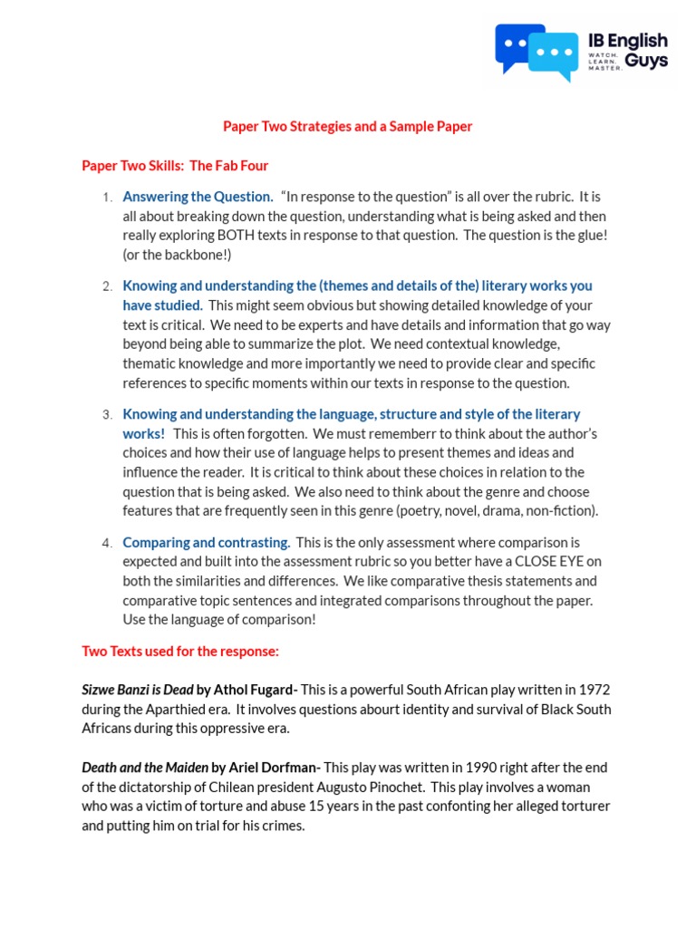 Paper Two - Sample Paper (Highlighted) | PDF | Question | Apartheid