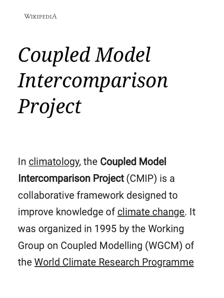Coupled Model Intercomparison Project | PDF | Earth Sciences | Atmosphere Coupled Model Intercomparison Project | PDF | Earth Sciences | Atmosphere
