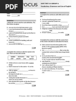 Focus 3 Test Unit 7 Group A PDF | PDF