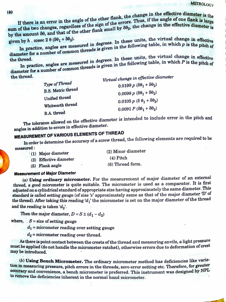 Screw Thread Measurement | PDF | Screw | Tools