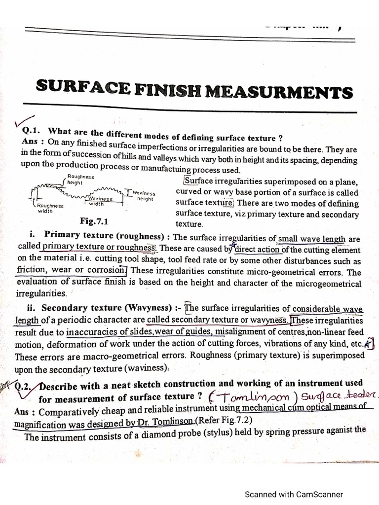 Surface Finish Measurement | PDF