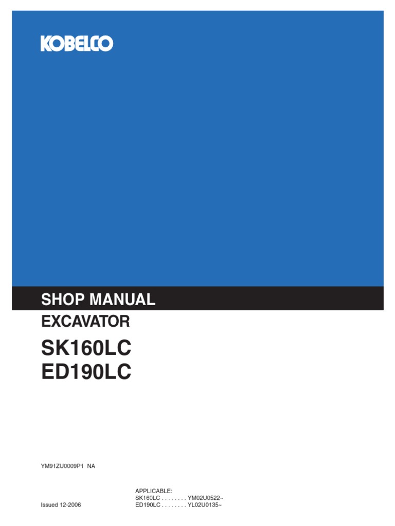 YM91ZU0009P1NAR0-sk160 sk190 | PDF | Pump | Valve