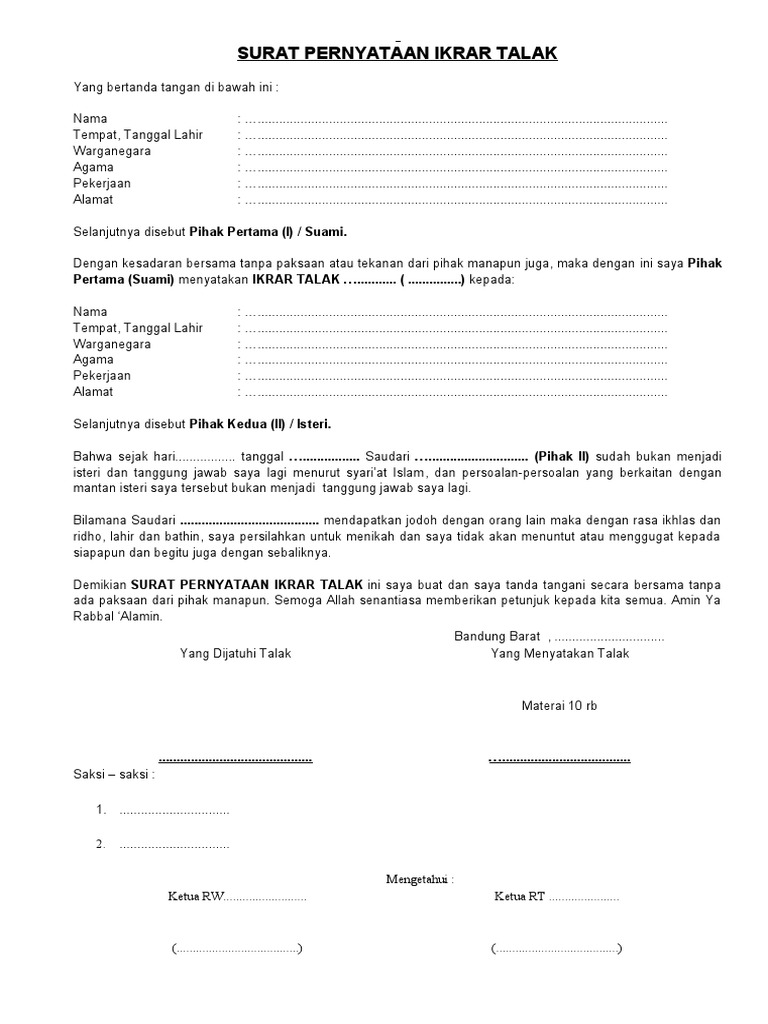 Surat Talak | PDF