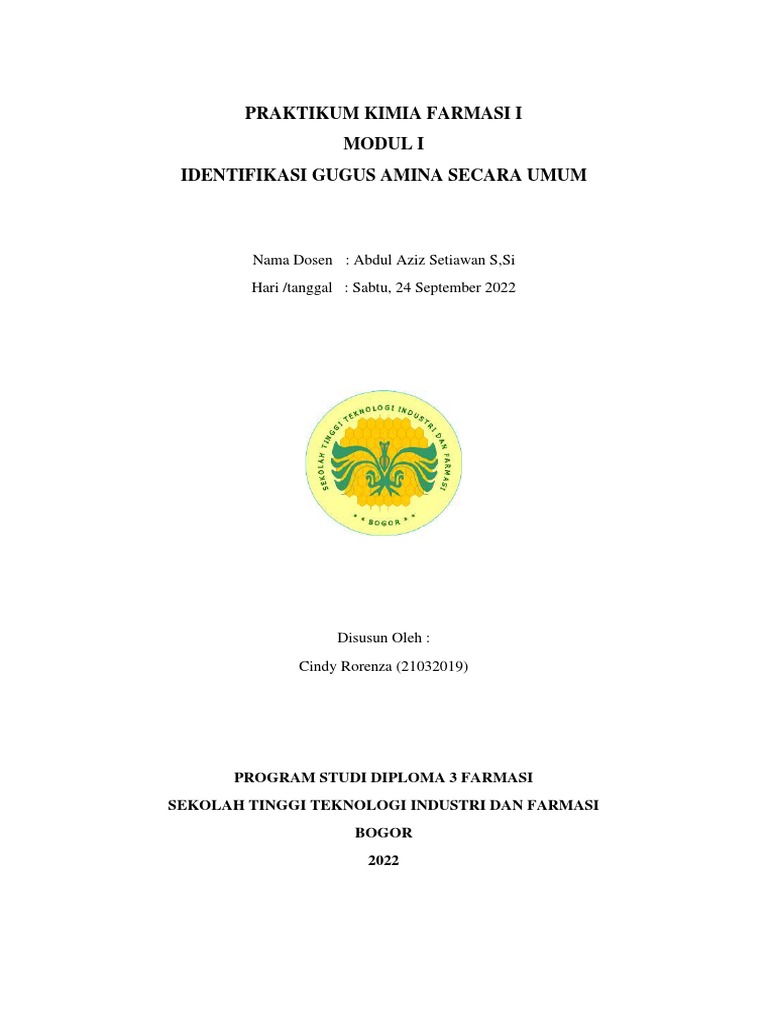 Modul 1 - Identifikasi Amina Secara Umum | PDF