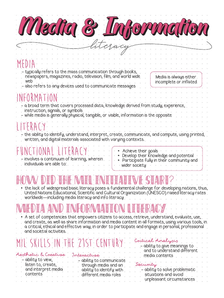 Media & Information literacy essentials | PDF | Mass Media | Media (Communication)