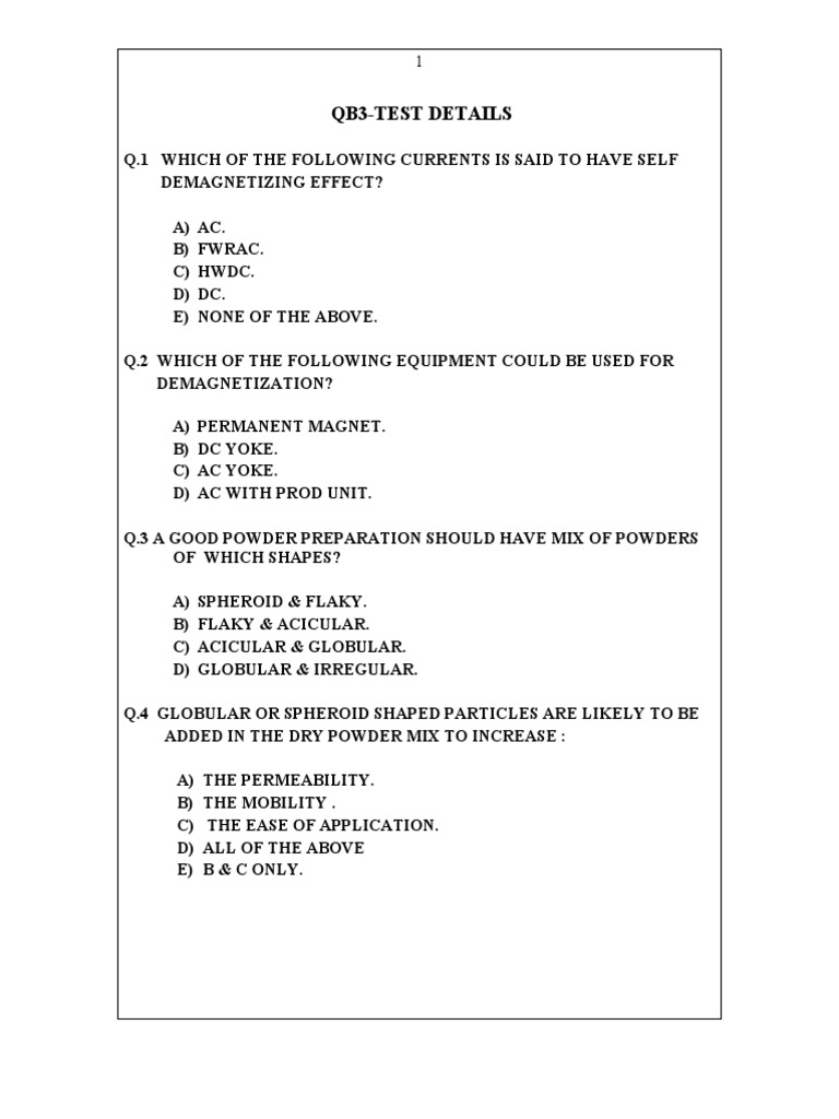 Qb3-Test Details | PDF | Magnetic Field | Magnetization