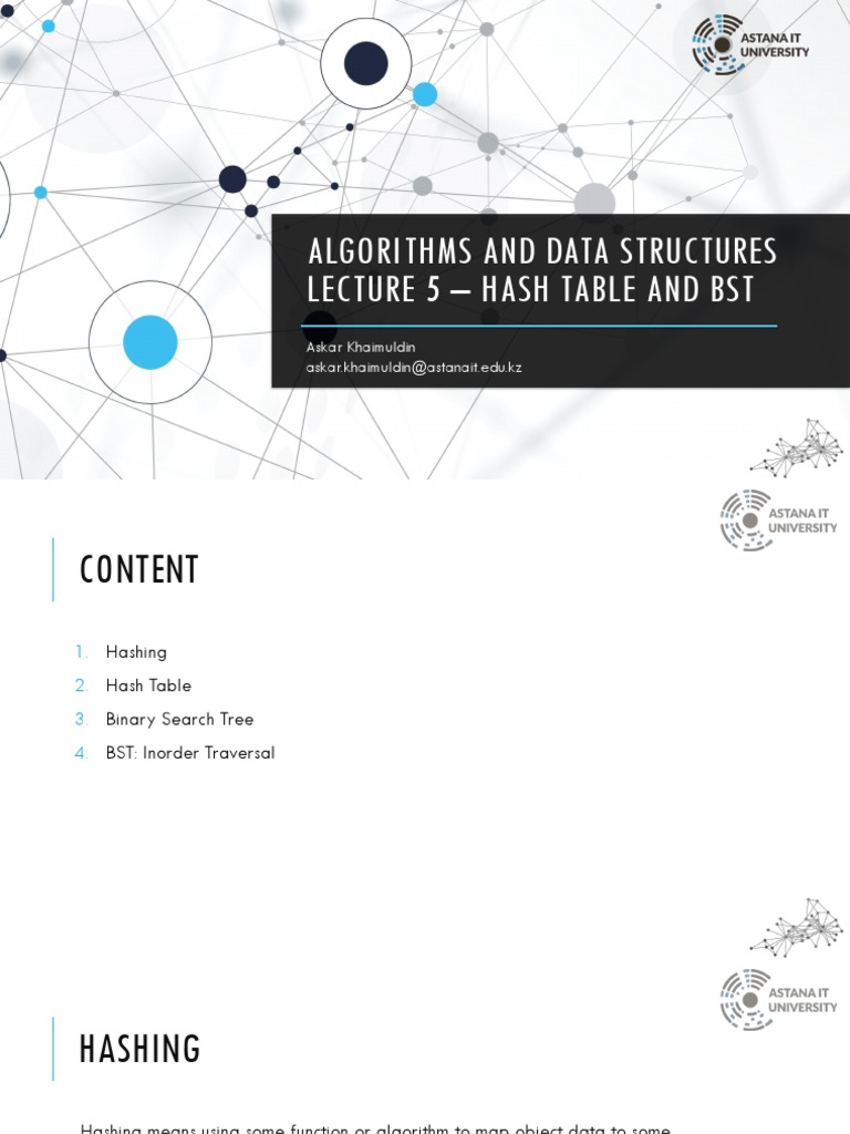 Lecture 5 Hash Table And Bst Pdf Information Retrieval Software Engineering