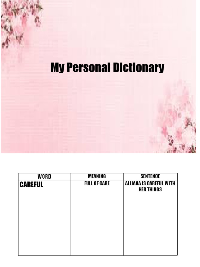My Personal Dictionary | PDF