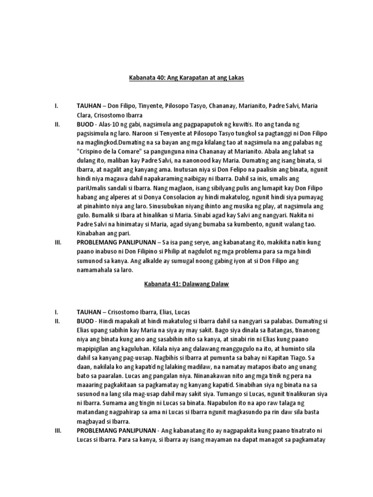 Kabanata 40-45 Buod | PDF