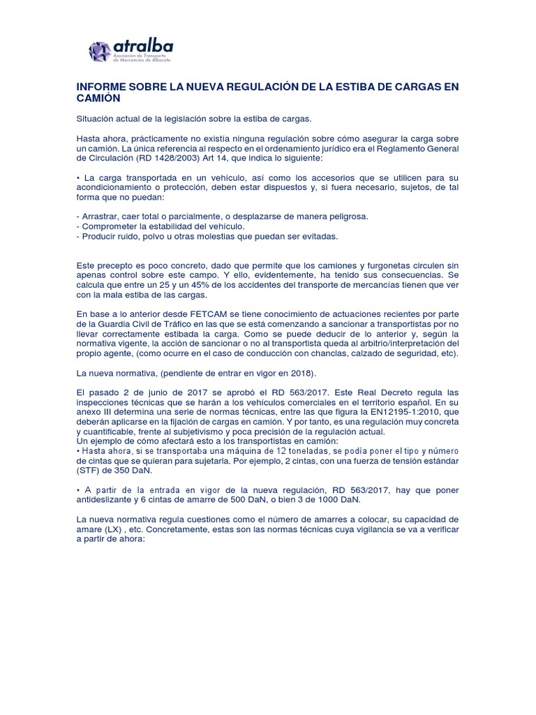 Circular 8 - Informe Sobre La Nueva Regulacion de La Estiba de Cargas ... Circular 8 - Informe Sobre La Nueva Regulacion de La Estiba de Cargas ...