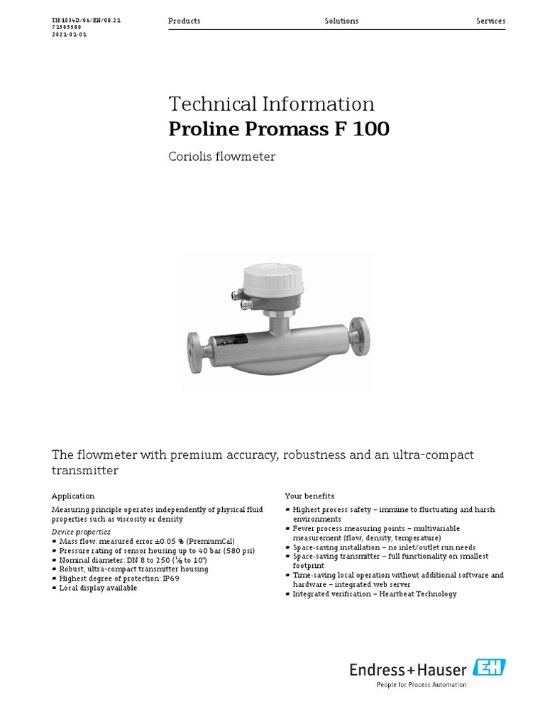 Promass F | PDF | Physical Sciences | Computer Engineering