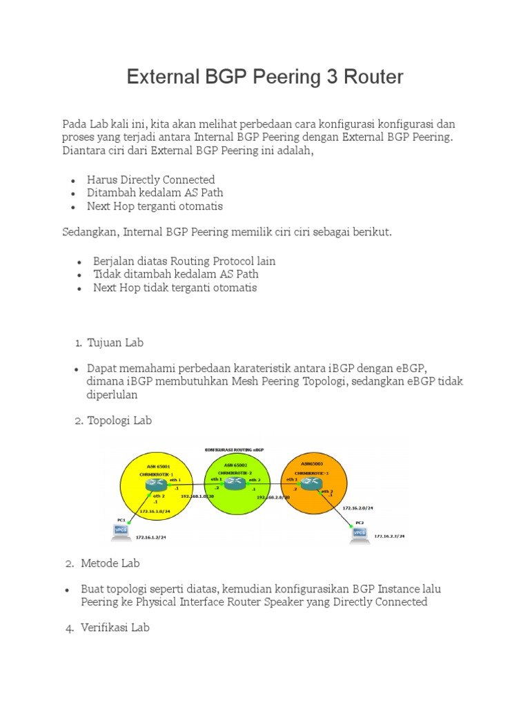 External BGP Peering 3 Router | PDF
