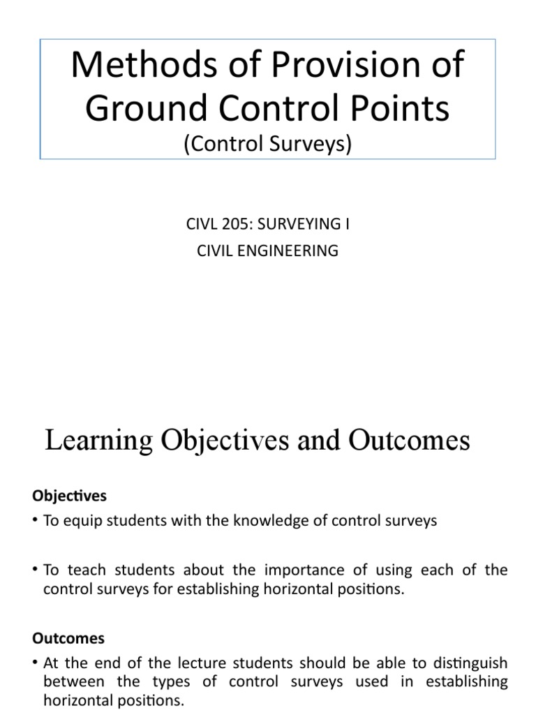 Ground Control Point Survey Methods | PDF | Surveying | Triangle