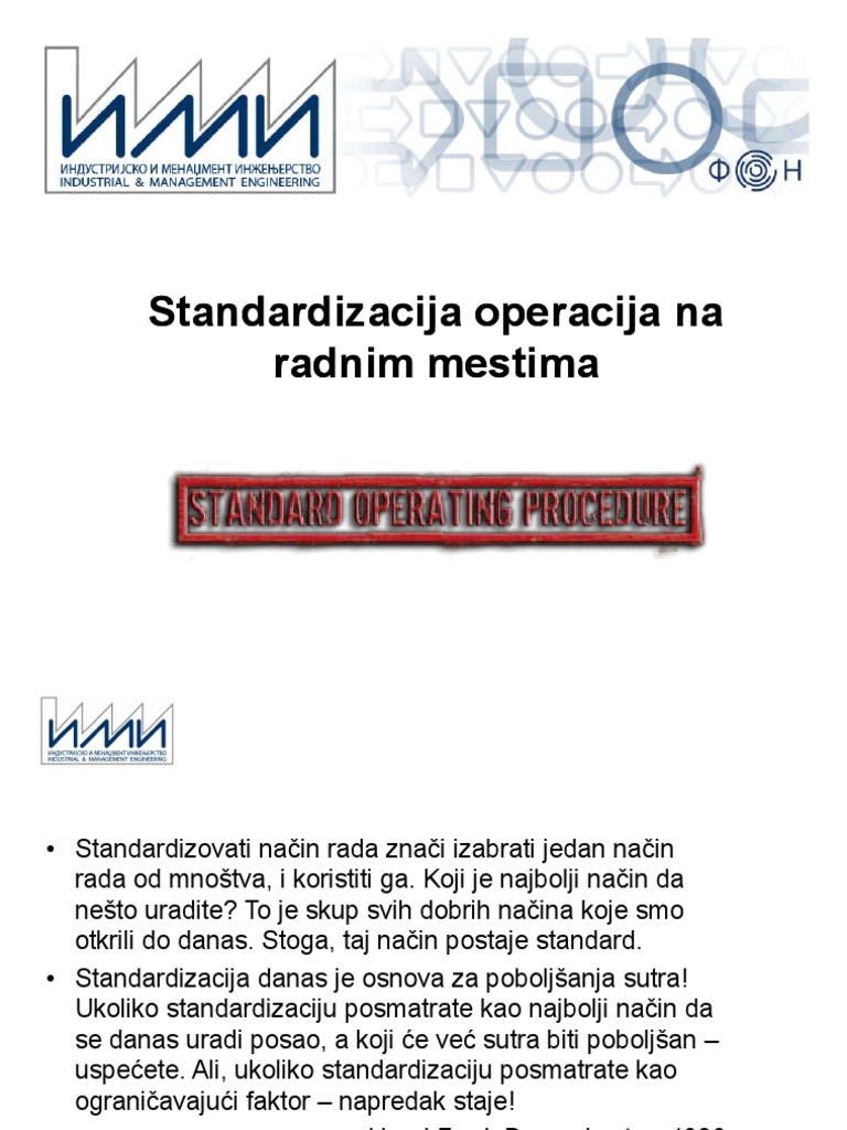05b Standardizacija-Operacija | PDF