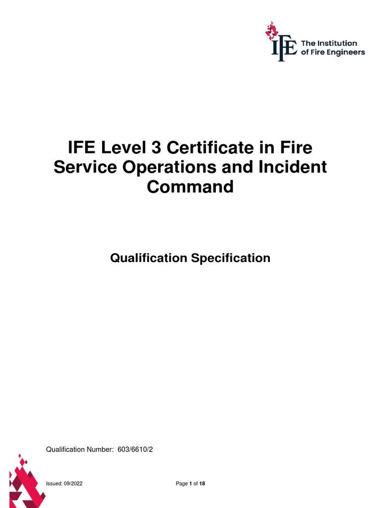 926 IFE Level 3 Certificate in Fire Service Operations and Incident Command | Download Free PDF ...