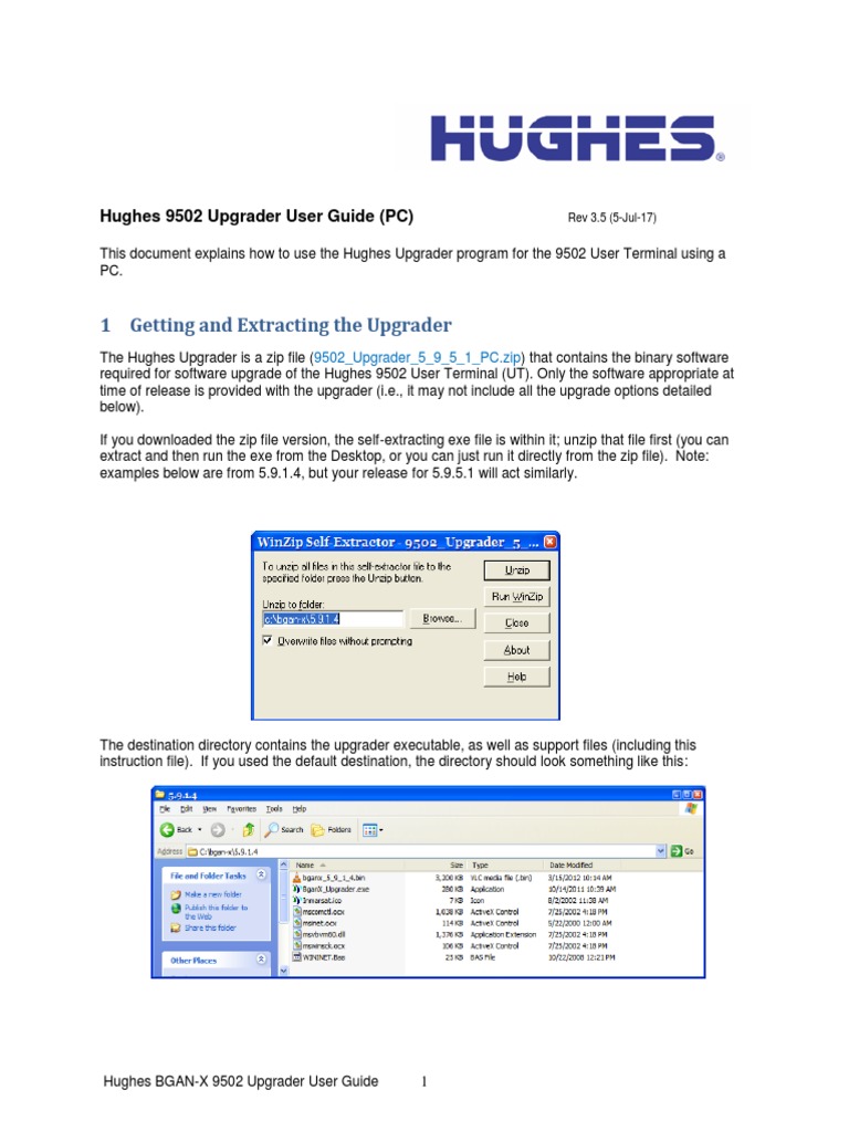 Hughes 9502 Upgrader User Instructions PC v3.5 0 | PDF | Zip (File ...