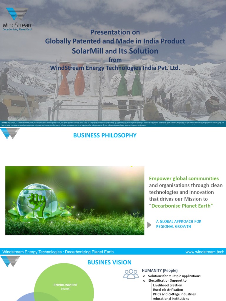 WindStream Presentation 2022 | PDF | Solar Power | Low Carbon Economy