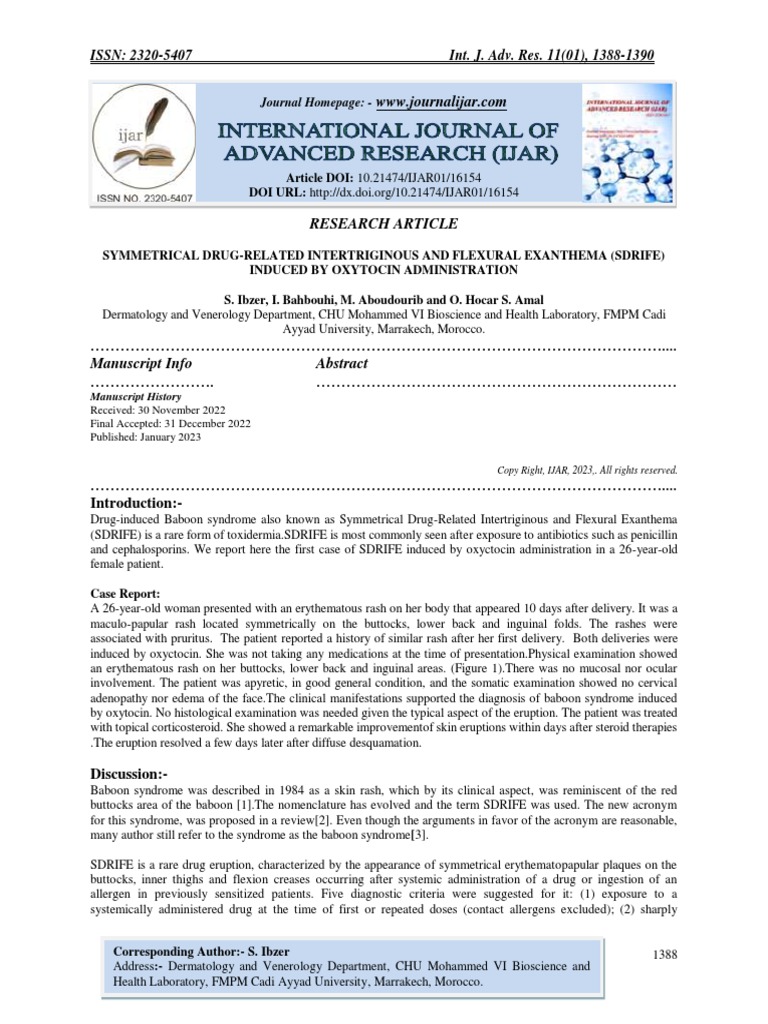 Symmetrical Drug-Related Intertriginous and Flexural Exanthema (Sdrife ...