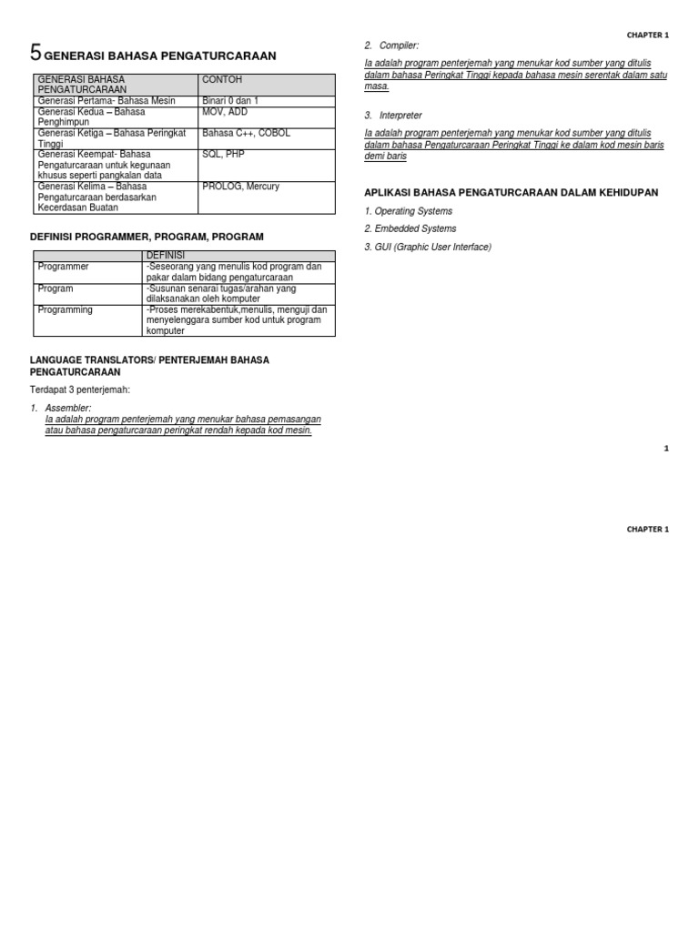 Bab1 Nota Ulangkaji PSPD | PDF
