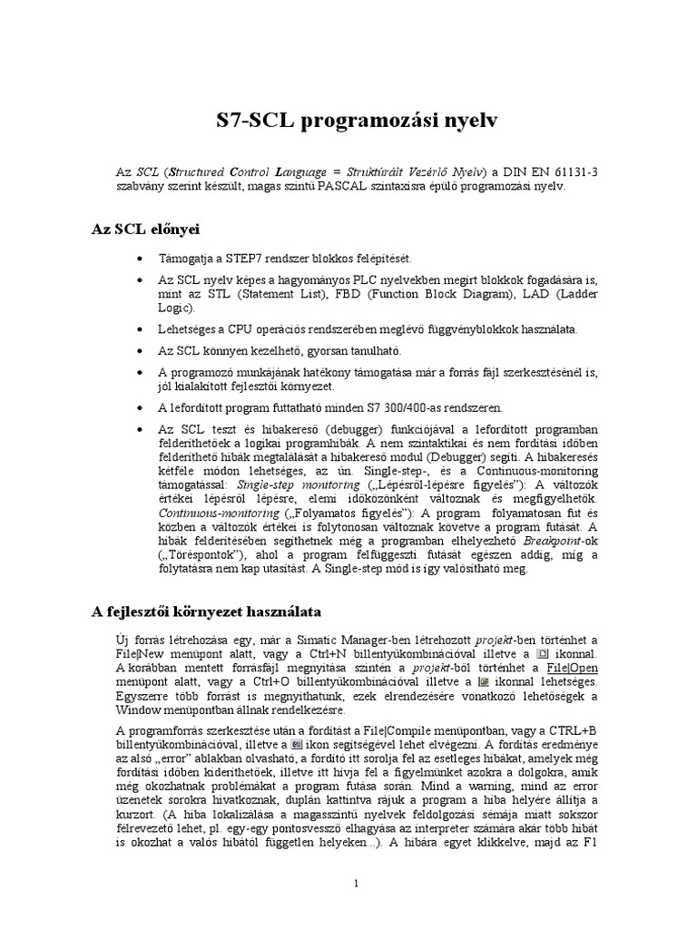 Meres11 Segedanyag S7-SCL Nyelv | PDF