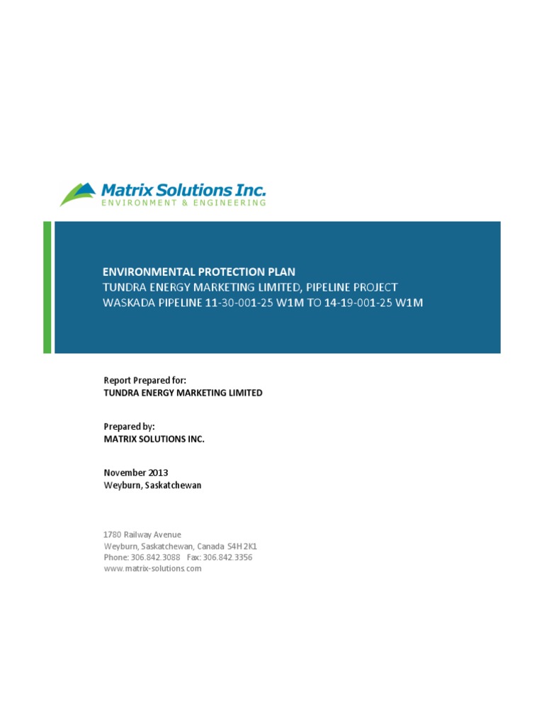 Appendix H Environmental Protection Plan | PDF | Wetland | Waste