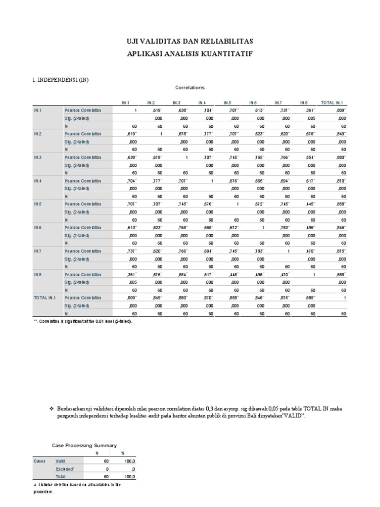 Uji Validitas Dan Reliabilitas | PDF | Cronbach's Alpha | Scientific Method