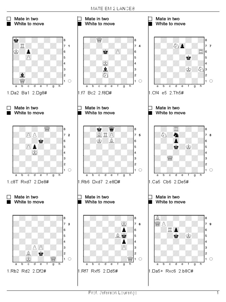 Mate em 2 Lances 05 | PDF | Chess Theory | Chess
