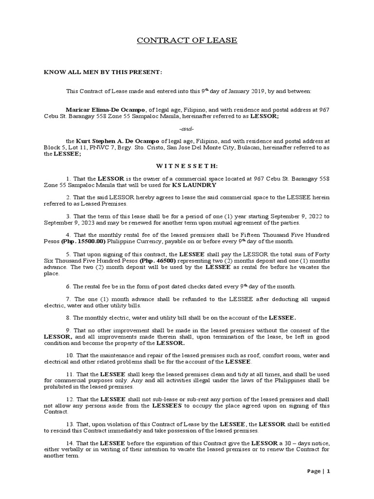 Commercial Lease Agreement 2019 | PDF | Lease | Natural Resources Law