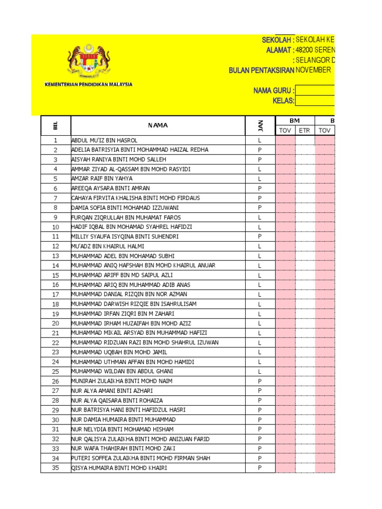 Tov Dan Etr PBD Tahun 2 2022 23 | PDF