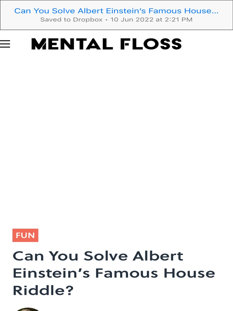Albert Einstein's Famous House Riddle: Can You Solve the Logic Puzzle and Identify Which ...