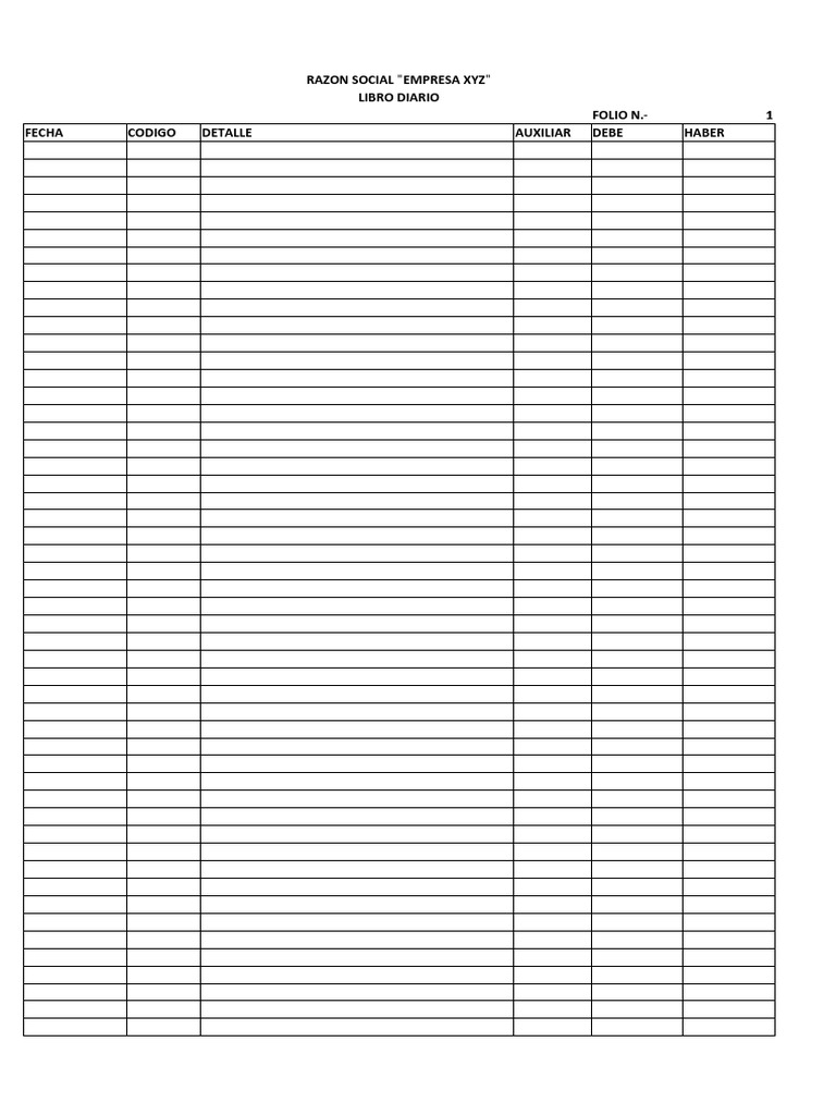 Plantilla Libros Contables | PDF