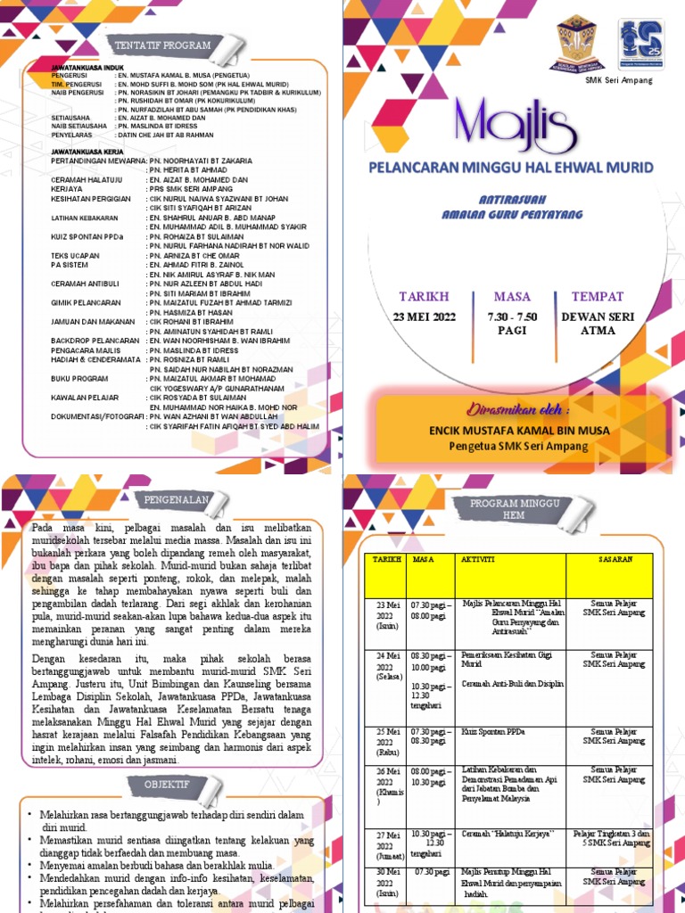 Buku Program Majlis Hem 2022 | PDF