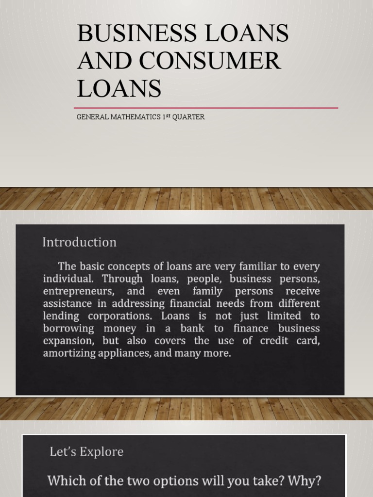 Lesson 7 Business and Consumer Loans | PDF